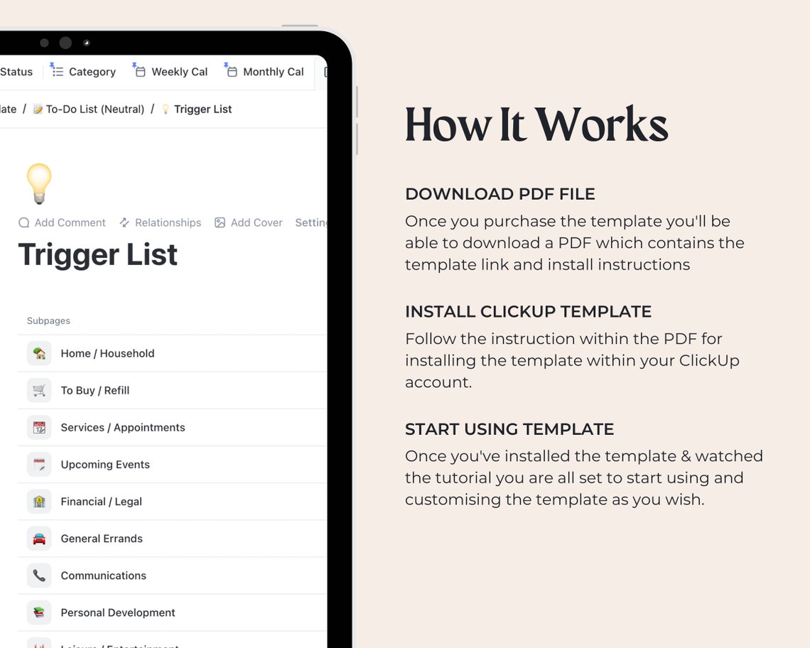 Clickup To-do List Template Customisable Task Manager & Productive ...