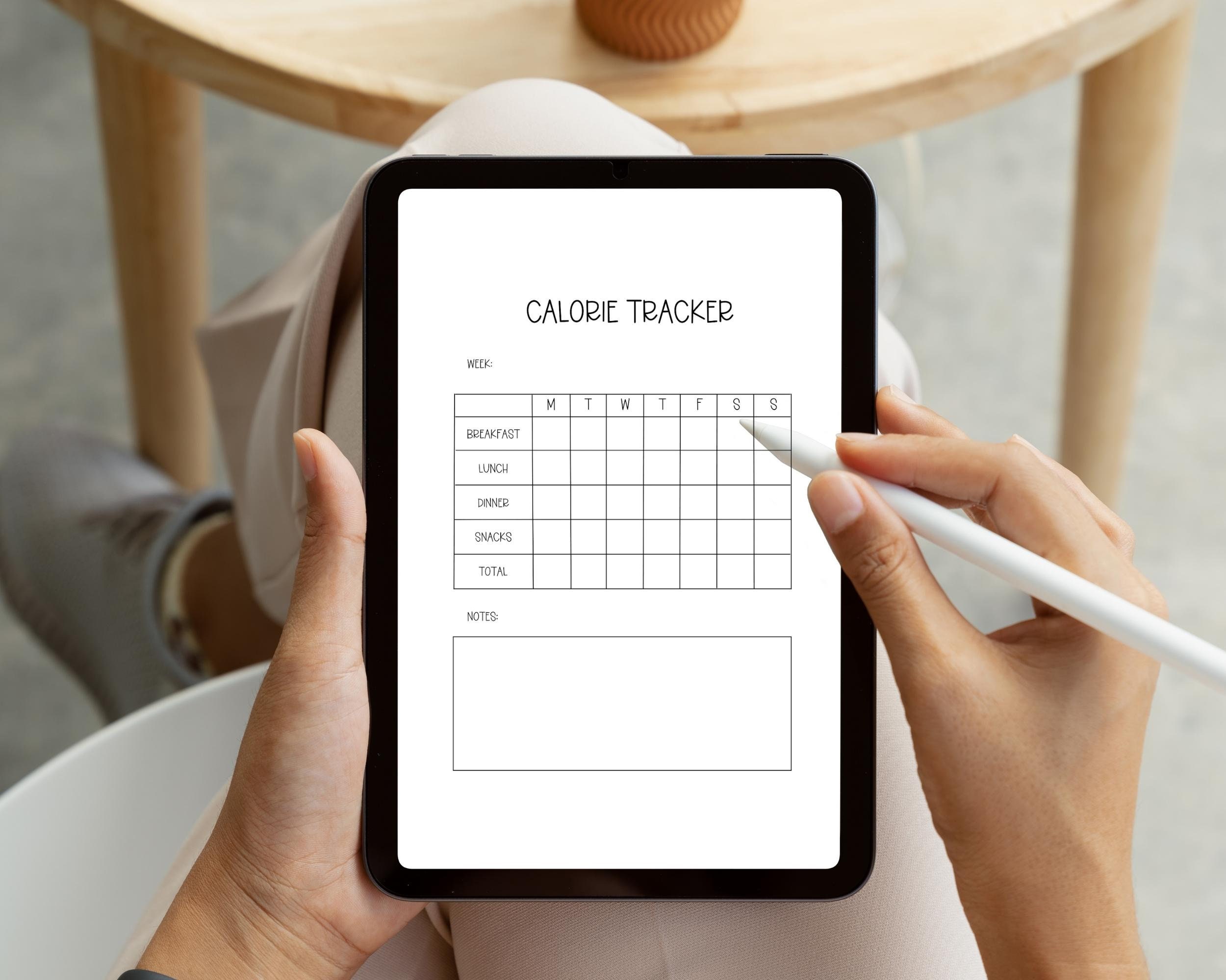 Calorie Tracker Printable,daily Food Calorie Tracker,calorie Counter ...