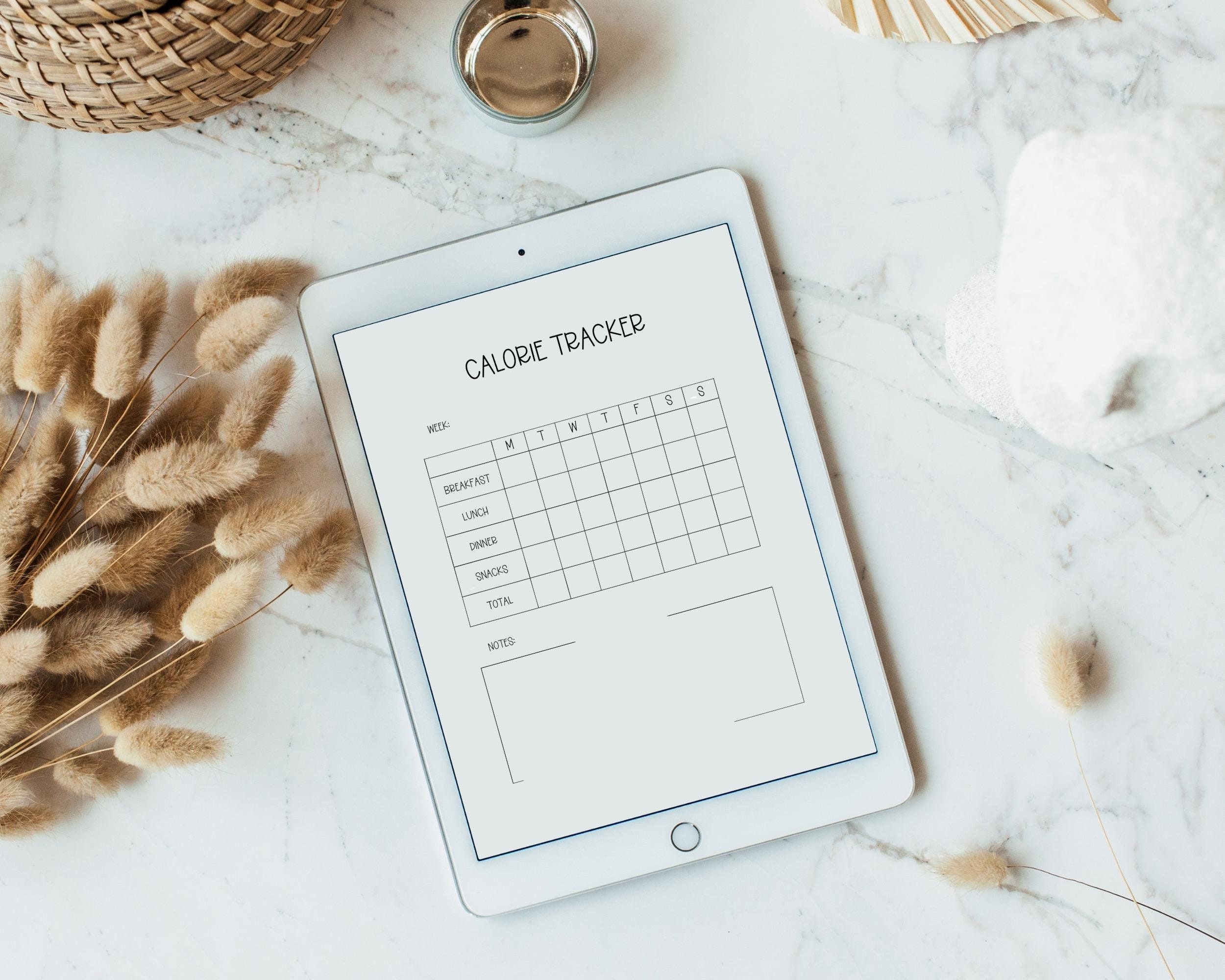 Calorie Tracker Printable,daily Food Calorie Tracker,calorie Counter ...