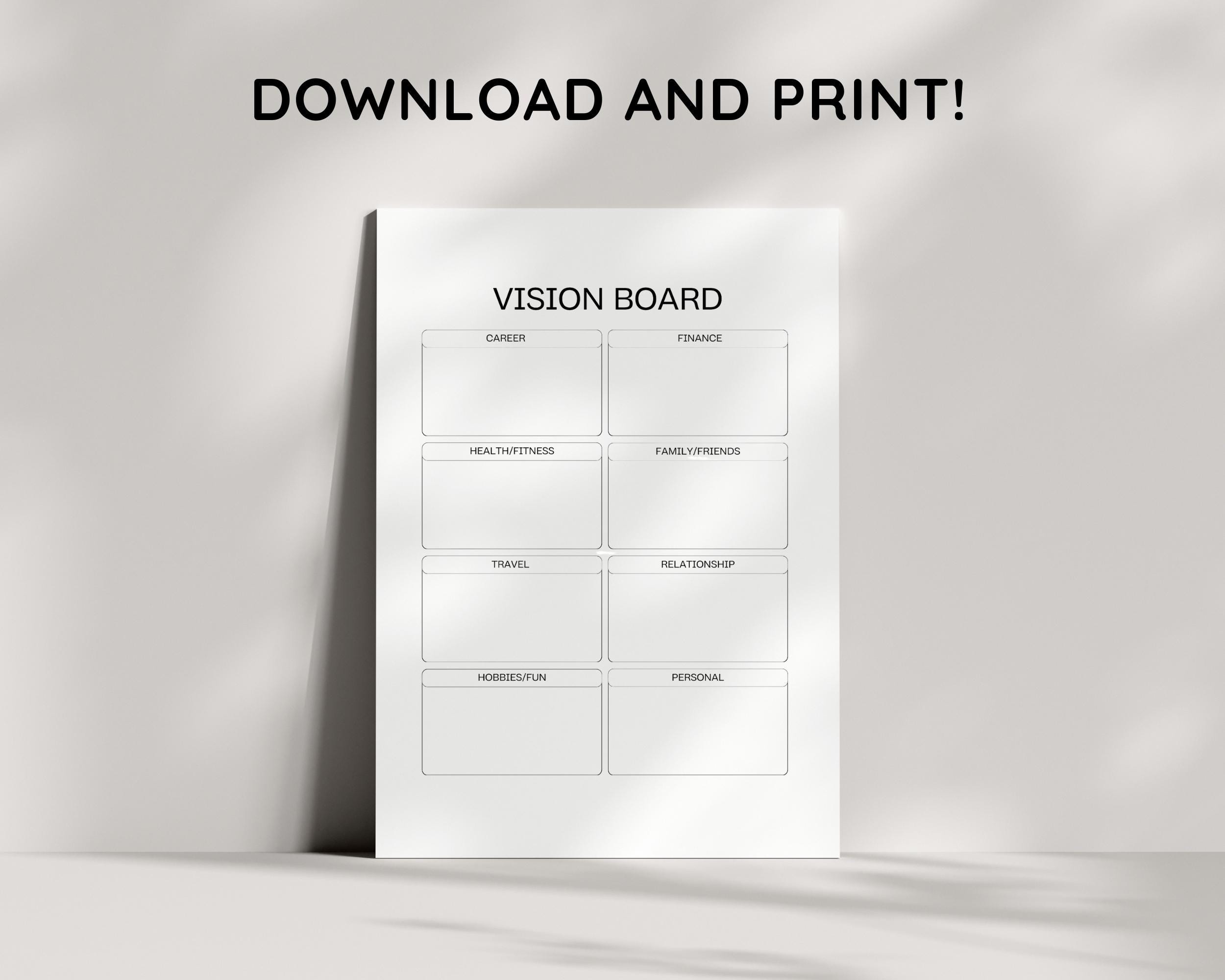 2025 Vision Board Planner Template Printable,goal Planner,manifestation ...