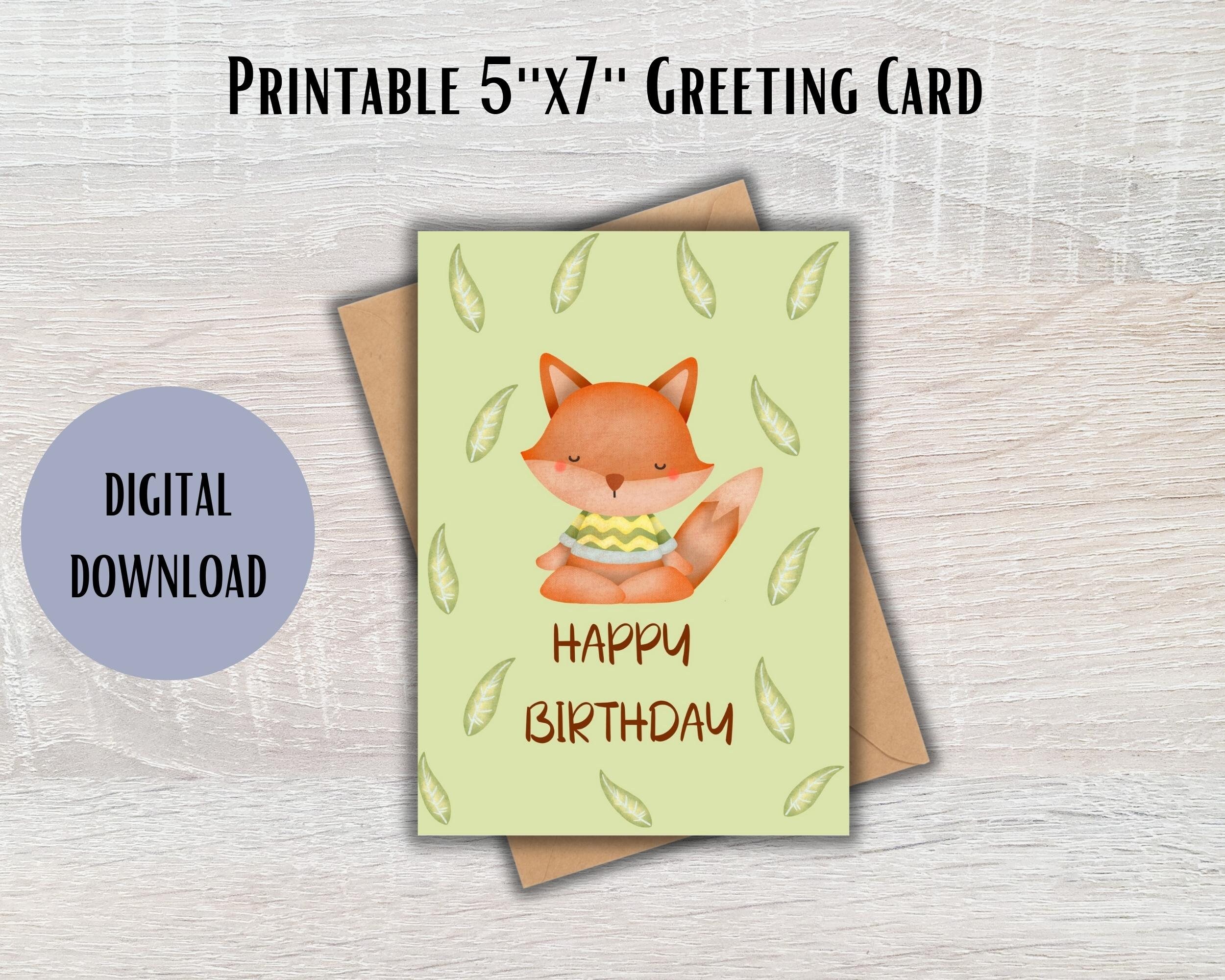 Kids Birthday Greeting Card Printable,cute Happy Birthday Card ...