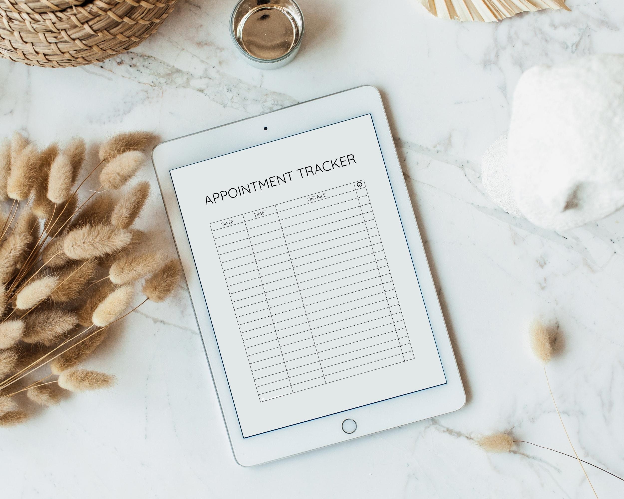 Appointment Tracker Template Printable,appointment Reminder,appointment ...