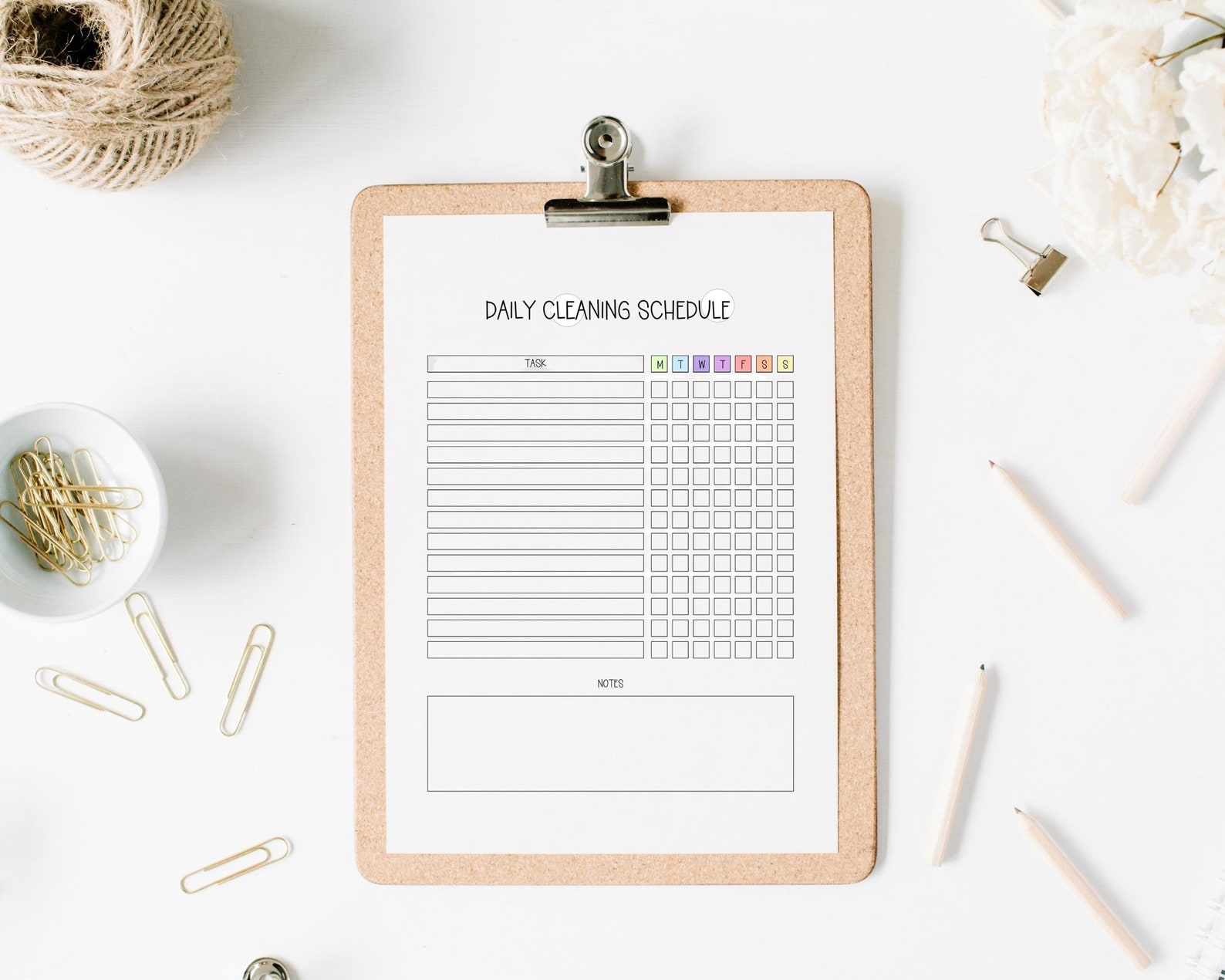 Daily Cleaning Schedule Printable, Cleaning Checklist Printable ...