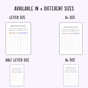 Baby Growth Chart Printable,baby Growth Tracker Printable,baby Growth ...