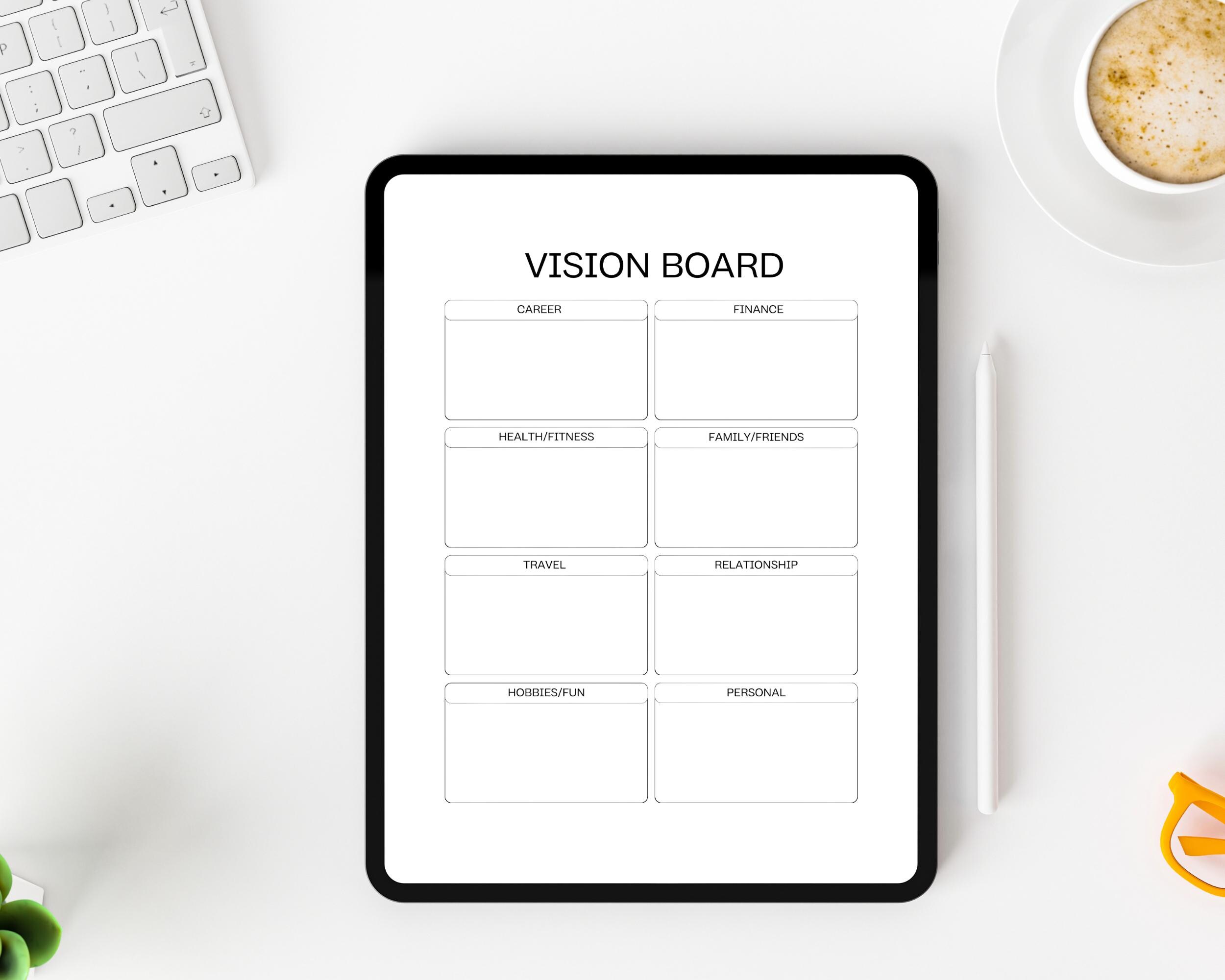 2025 Vision Board Planner Template Printable,goal Planner,manifestation ...
