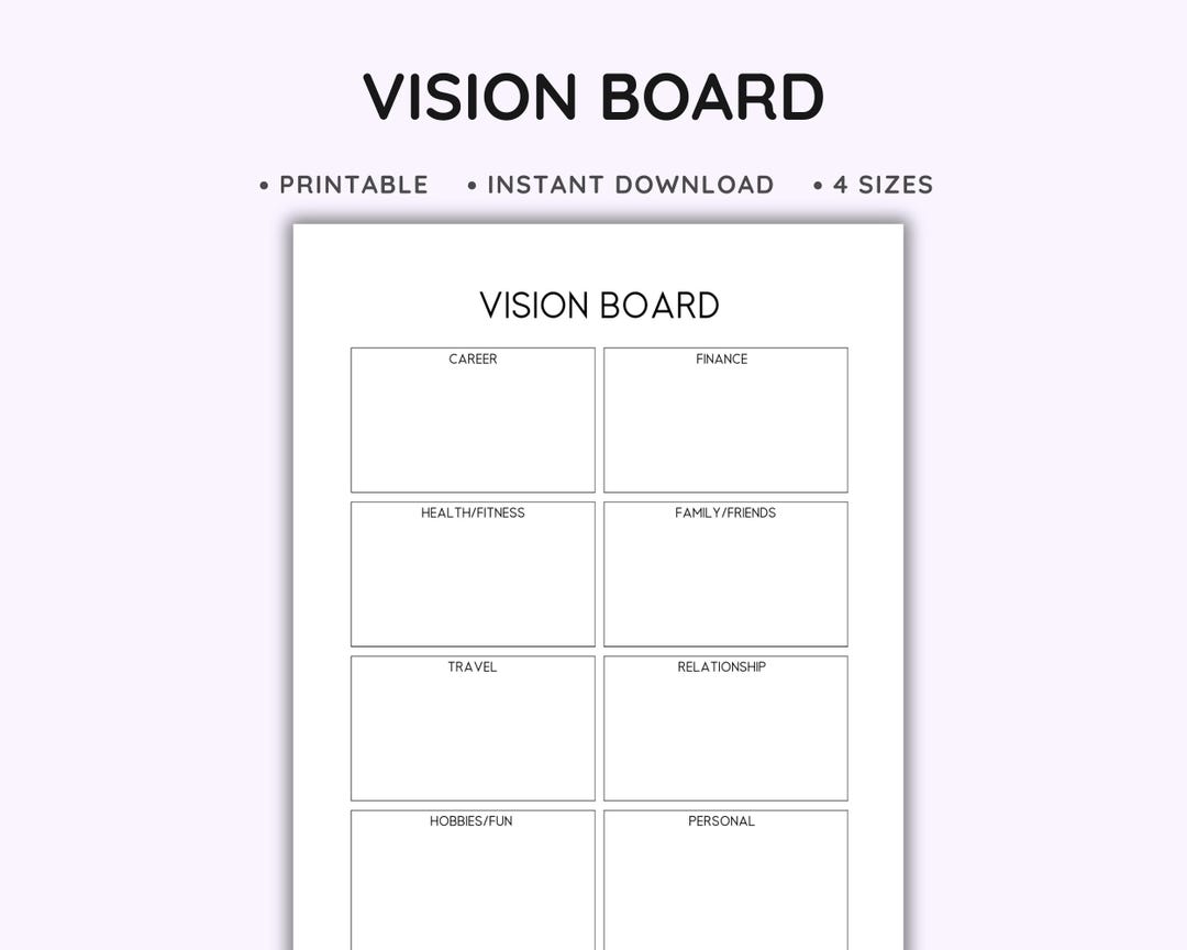 2025 Vision Board Planner Template Printable,goal Planner,manifestation ...
