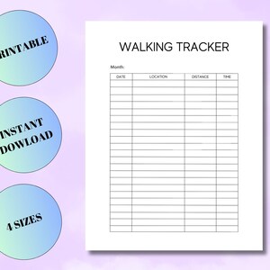 Walking Tracker Printable,walking Log,walking Journal,exercise Tracker ...