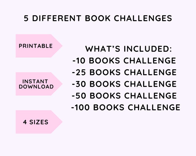 Book Challenge Printable, Book Tracker Bookshelf Printable, 10/25/30/50 ...