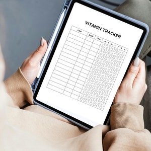 Vitamin Tracker Printable,vitamin Checklist,supplement Checklist ...