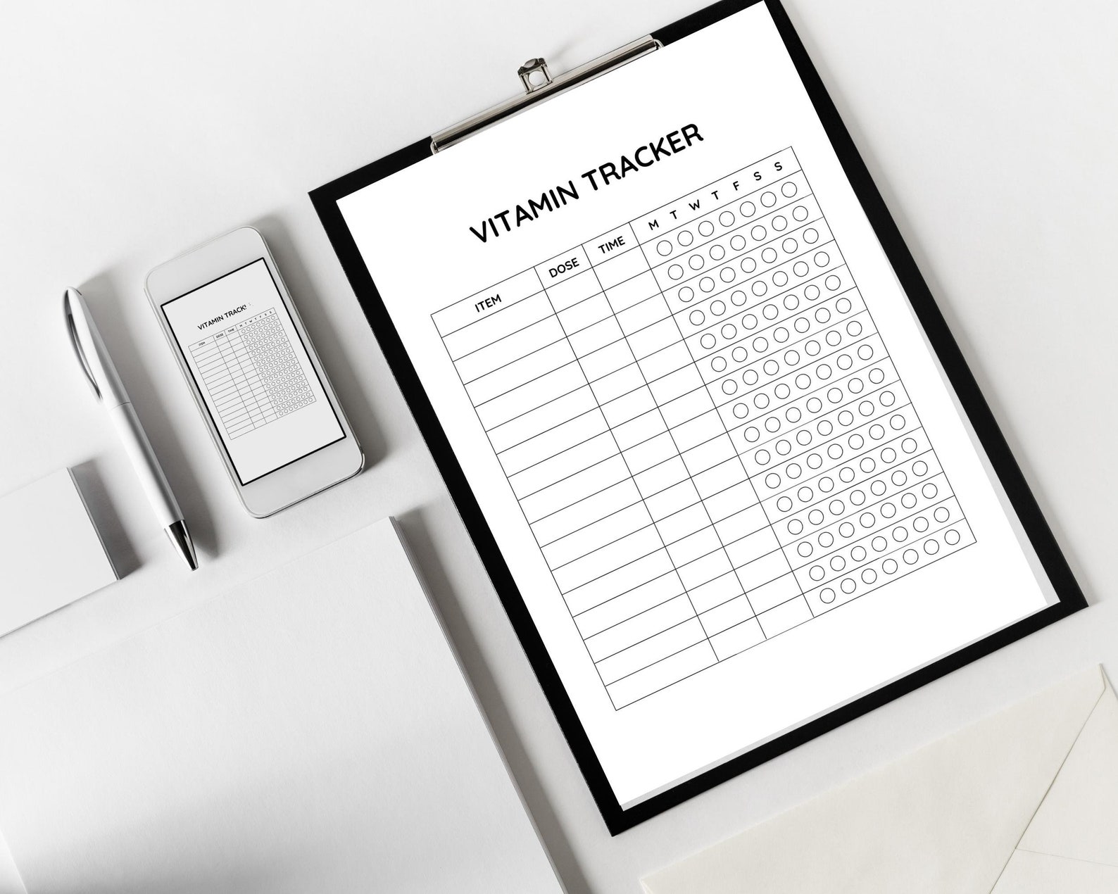 Vitamin Tracker Printable,vitamin Checklist,supplement Checklist ...