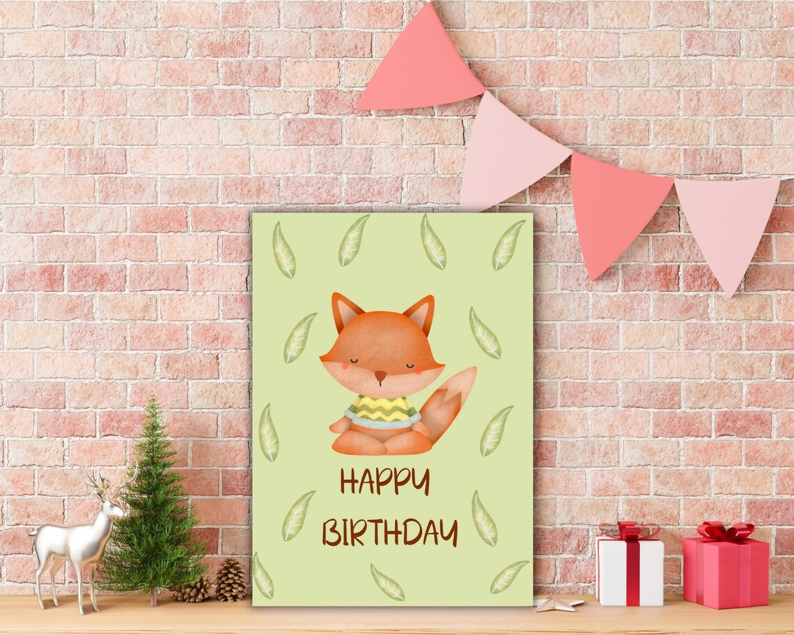 Kids Birthday Greeting Card Printable,cute Happy Birthday Card ...