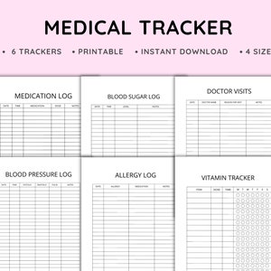 Medical Tracker Bundle Printable,medical Planner,medical Binder,health ...