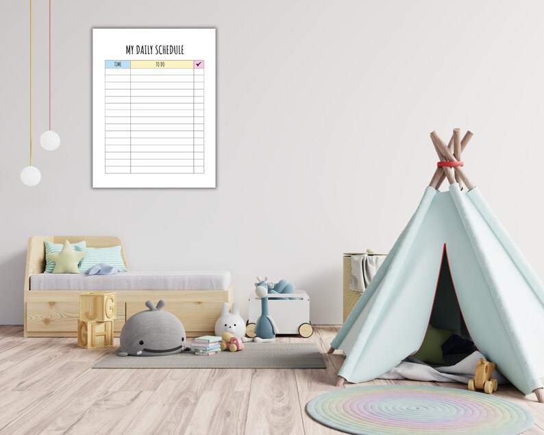 Daily Schedule for Kids Printable,kids Daily Routine Chart,homeschool ...