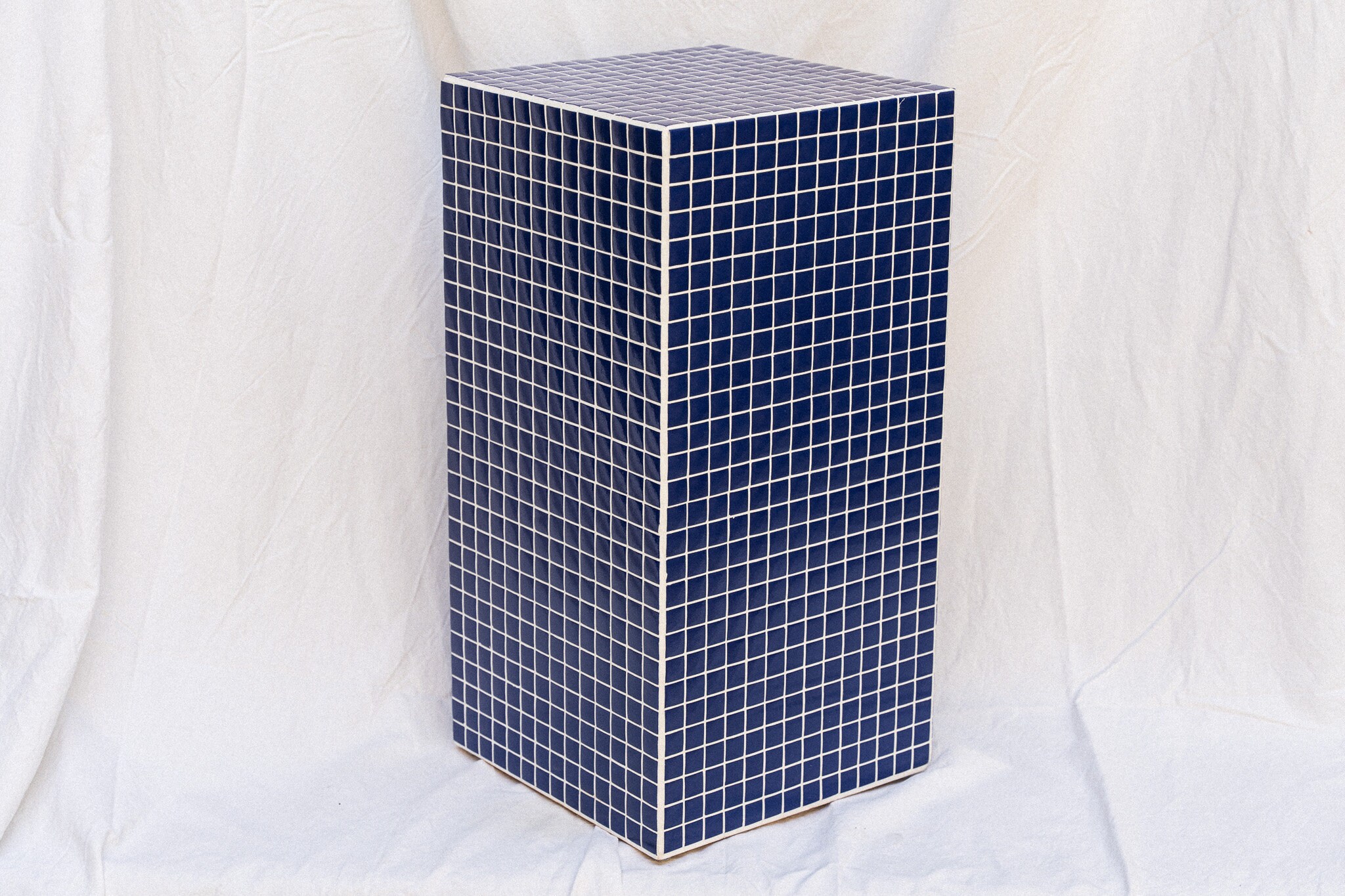 Royal Blue Tile Column Tile Side Table Handmade Tile Furniture 660 X ...