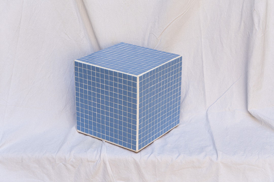 Lavender Blue Tile Side Table Handmade Tile Furniture 330 X 330 X 330 ...