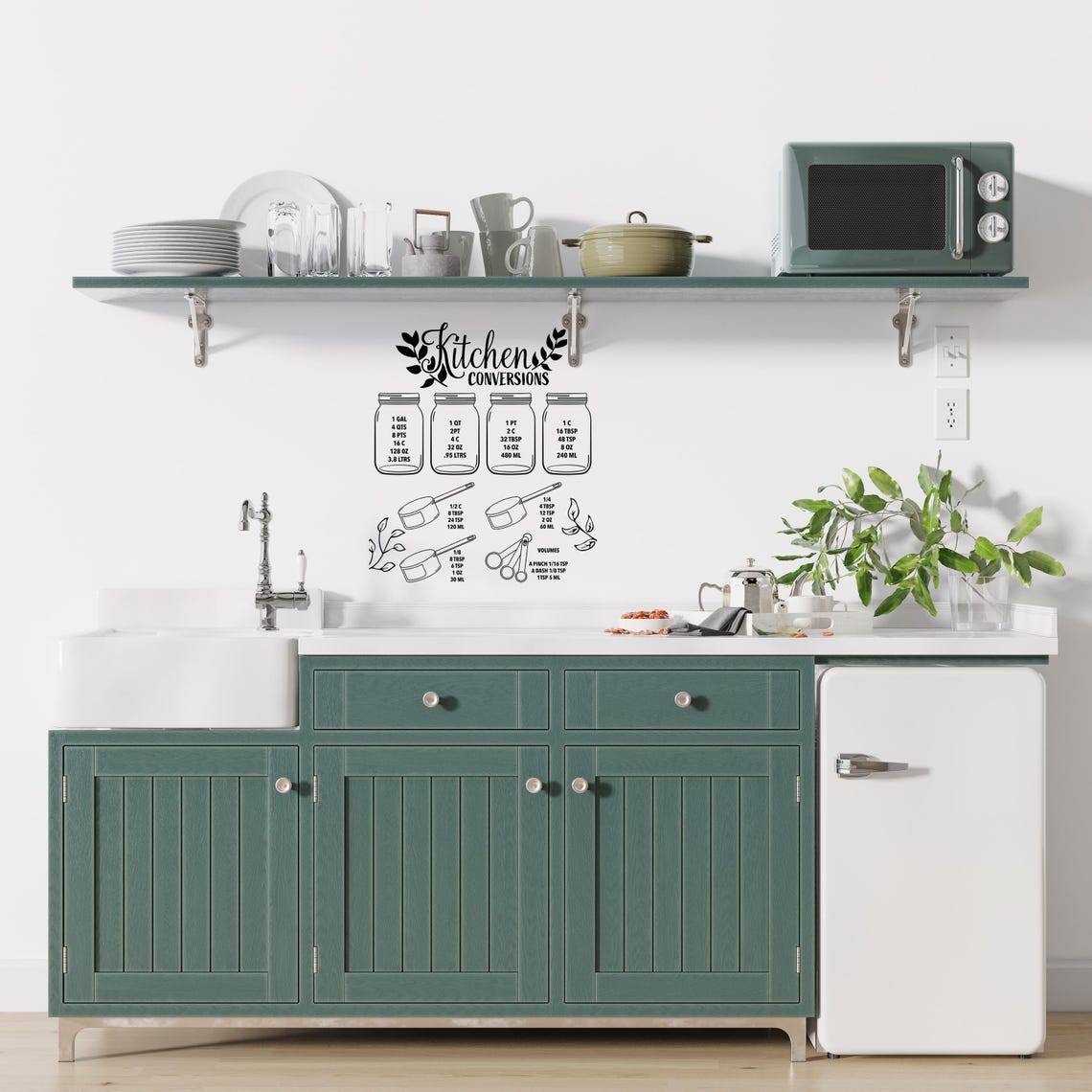 Kitchen Conversion Chart Decal | Digital Download | Svg, Pdf, Png, Eps ...