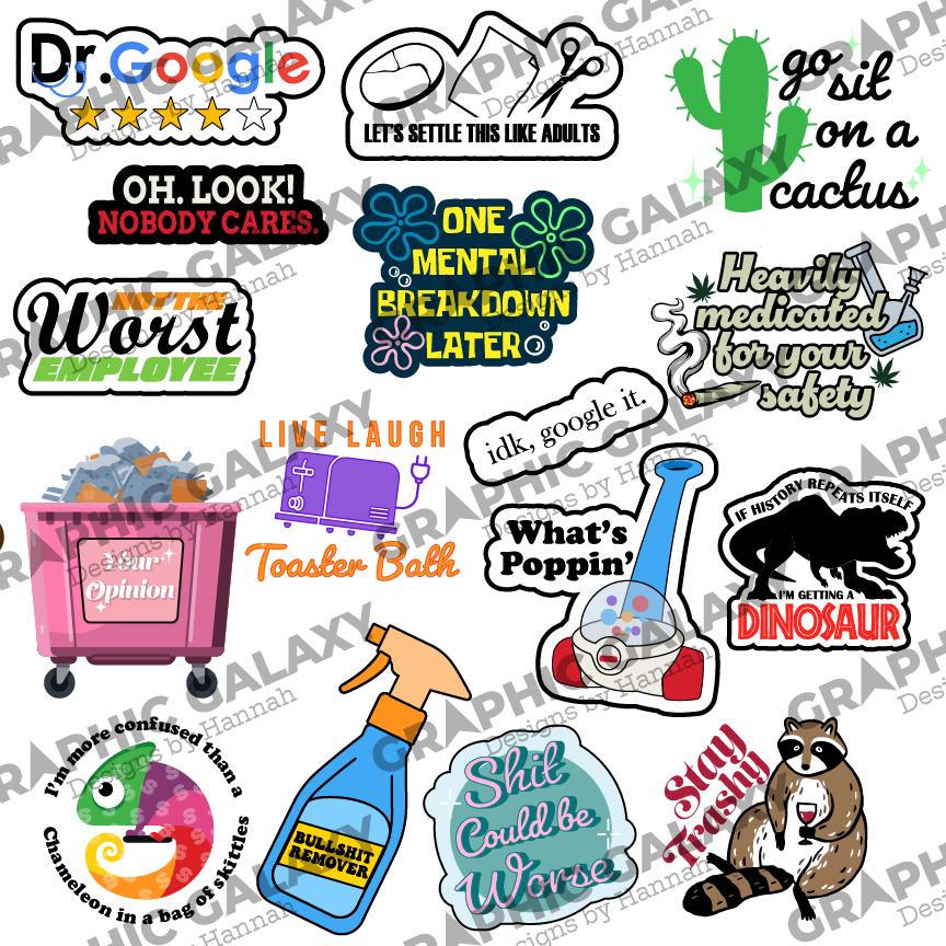 Hard Hat Stickers: 40 Adult Humor Designs (digital Download) - Etsy