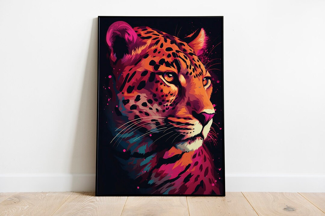 Cheetah Print Digital Artwork Wallpaper Pink Leopard - Etsy