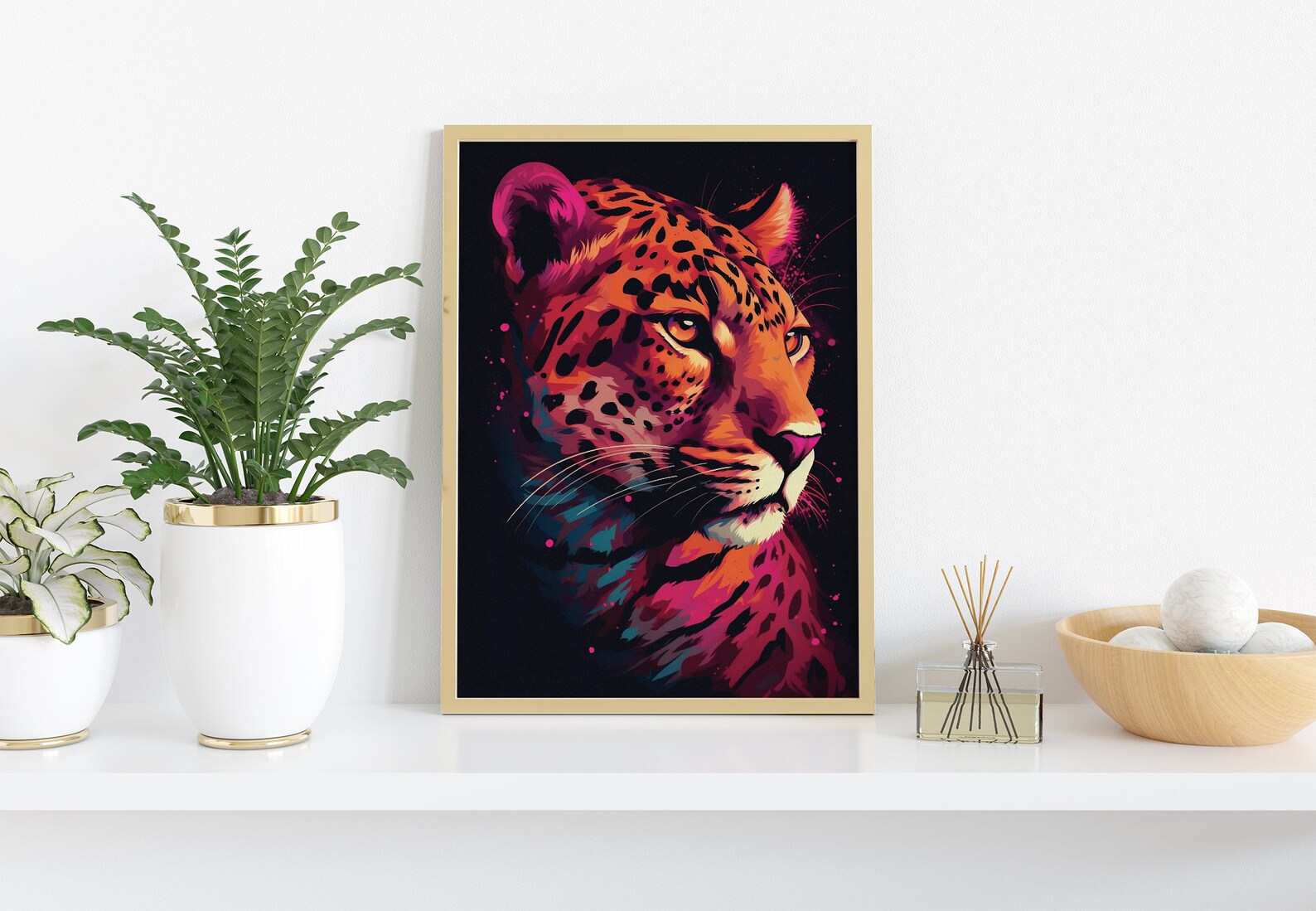 Cheetah Print Digital Artwork Wallpaper Pink Leopard - Etsy