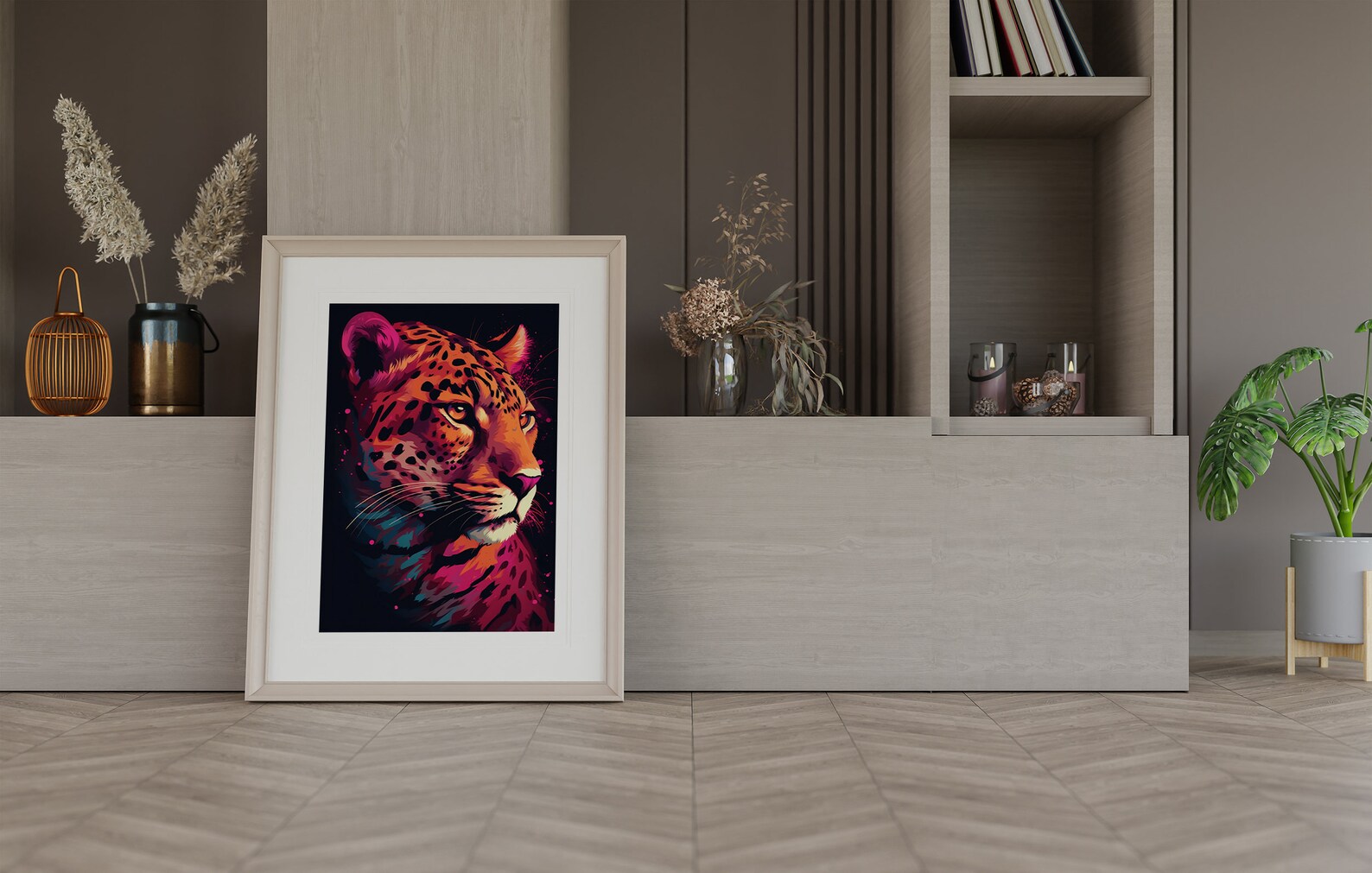 Cheetah Print Digital Artwork Wallpaper Pink Leopard - Etsy