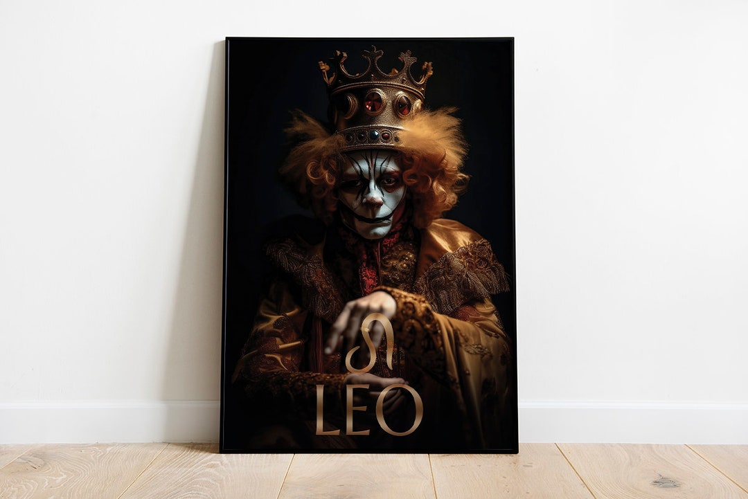 Leo Zodiac Sign Clown Digital Poster Creepy Clown Print Circus Art - Etsy