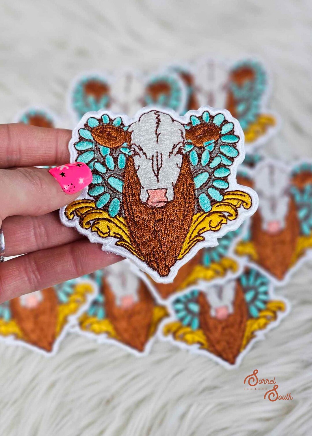 Brown Cow Iron on Heat Adhesive Embroidered Patch, Western, Cowgirl ...