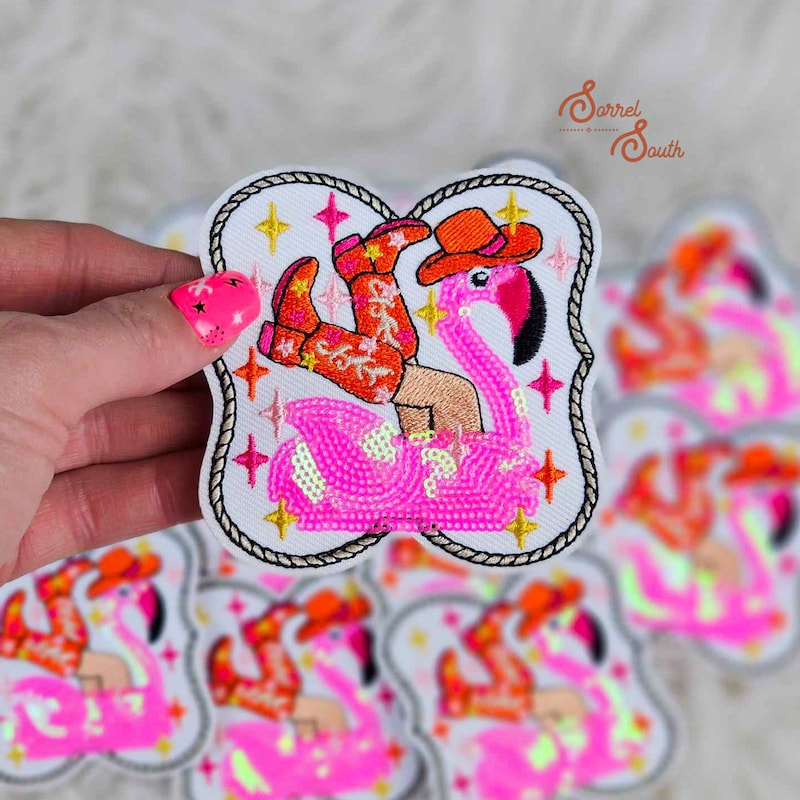 Embroidered Flamingo Patch - Etsy