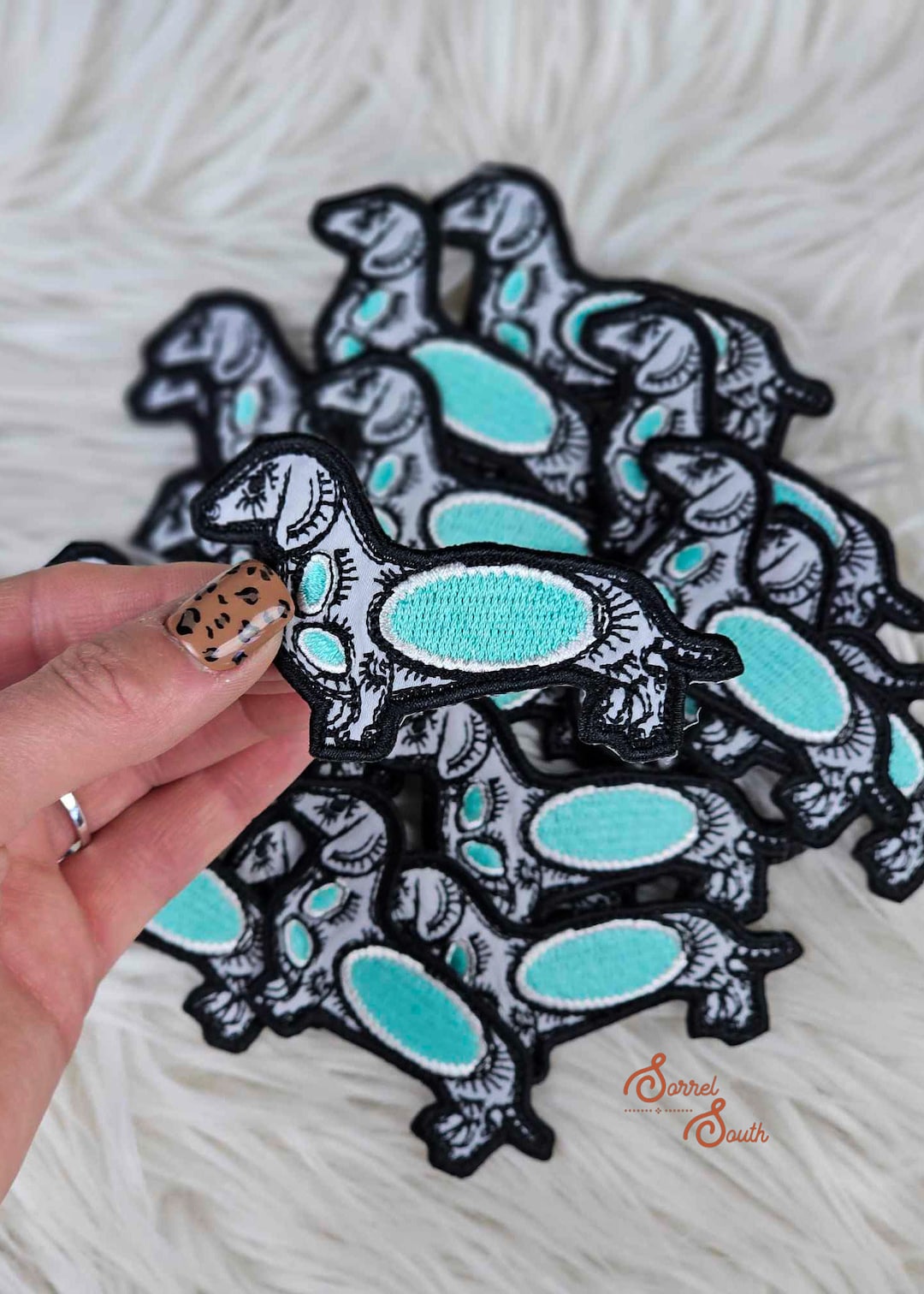 Dachshund Iron on Heat Adhesive Embroidered Patch, Western, Cowgirl ...