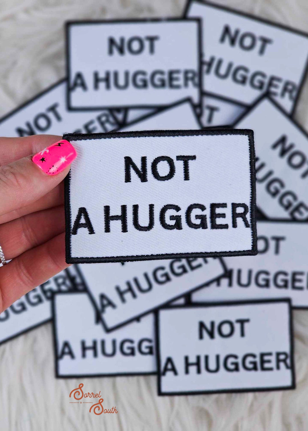 Not A Hugger Iron on Heat Adhesive Embroidered Patch, Western, Cowgirl ...