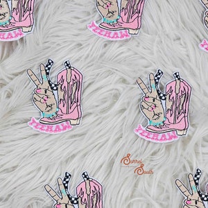Peace Out Yeehaw Iron on Heat Adhesive Embroidered Patch, Western ...