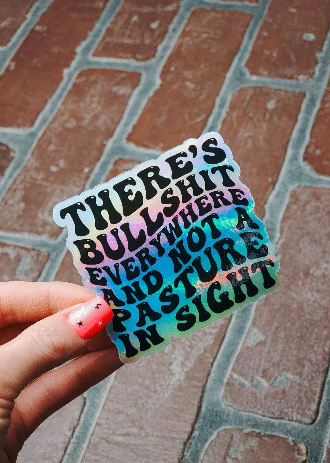 Holographic BS Everywhere Sticker, Cowgirl, Boutique, Horse, Western ...