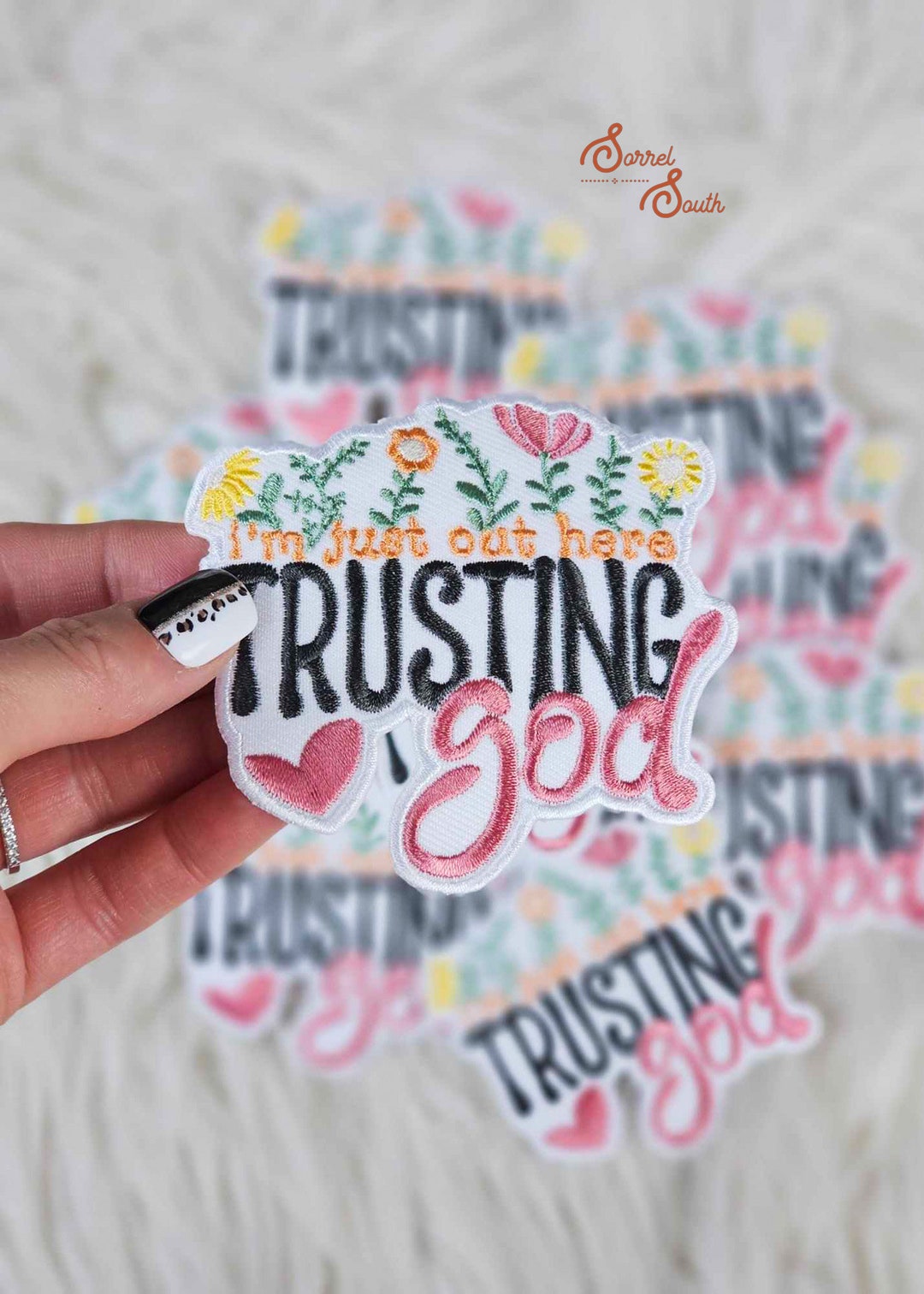 Trusting God Iron on Heat Adhesive Embroidered Patch, Western, Cowgirl ...