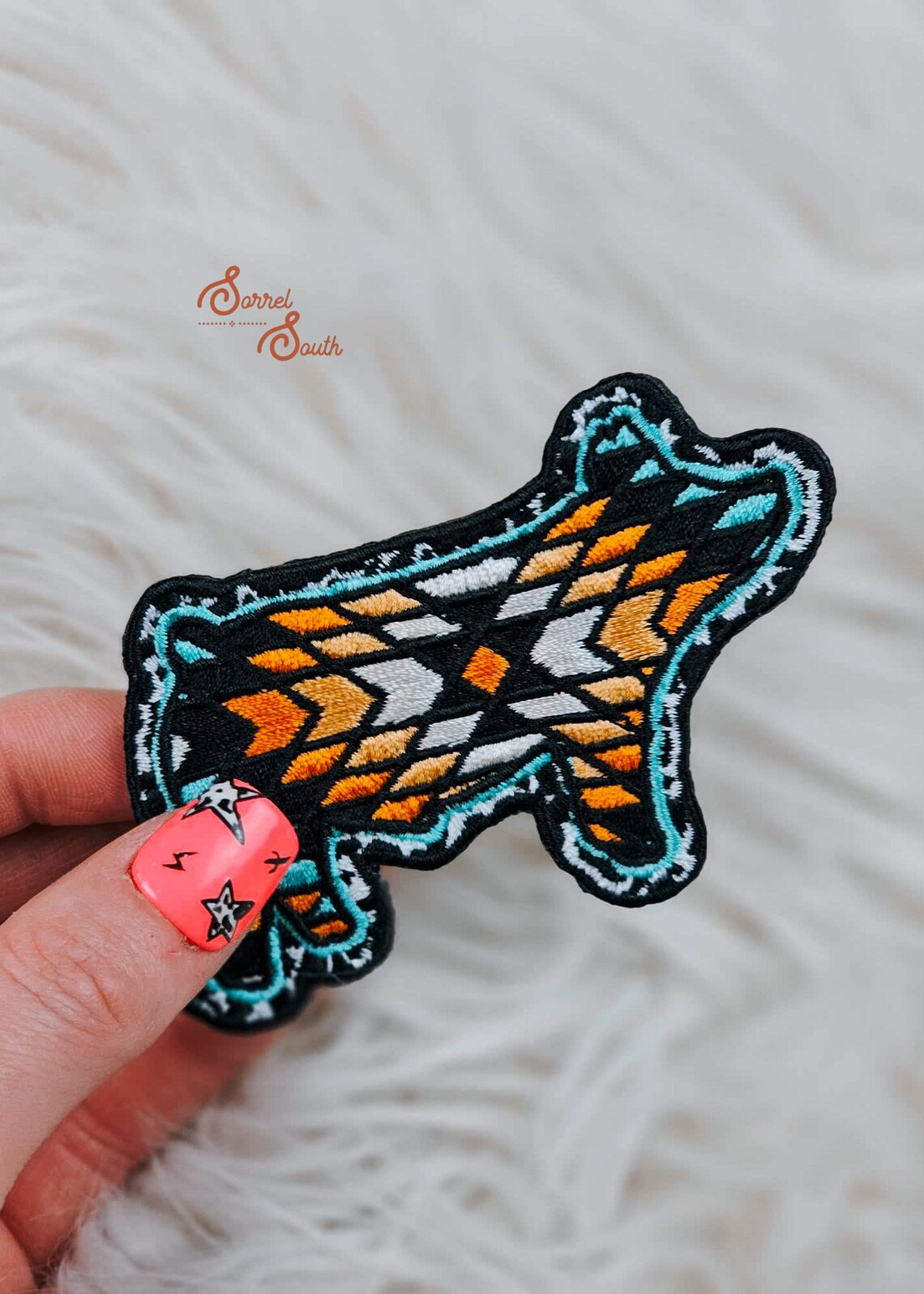 Aztec Pig Iron on Heat Adhesive Embroidered Patch, Western, Cowgirl ...