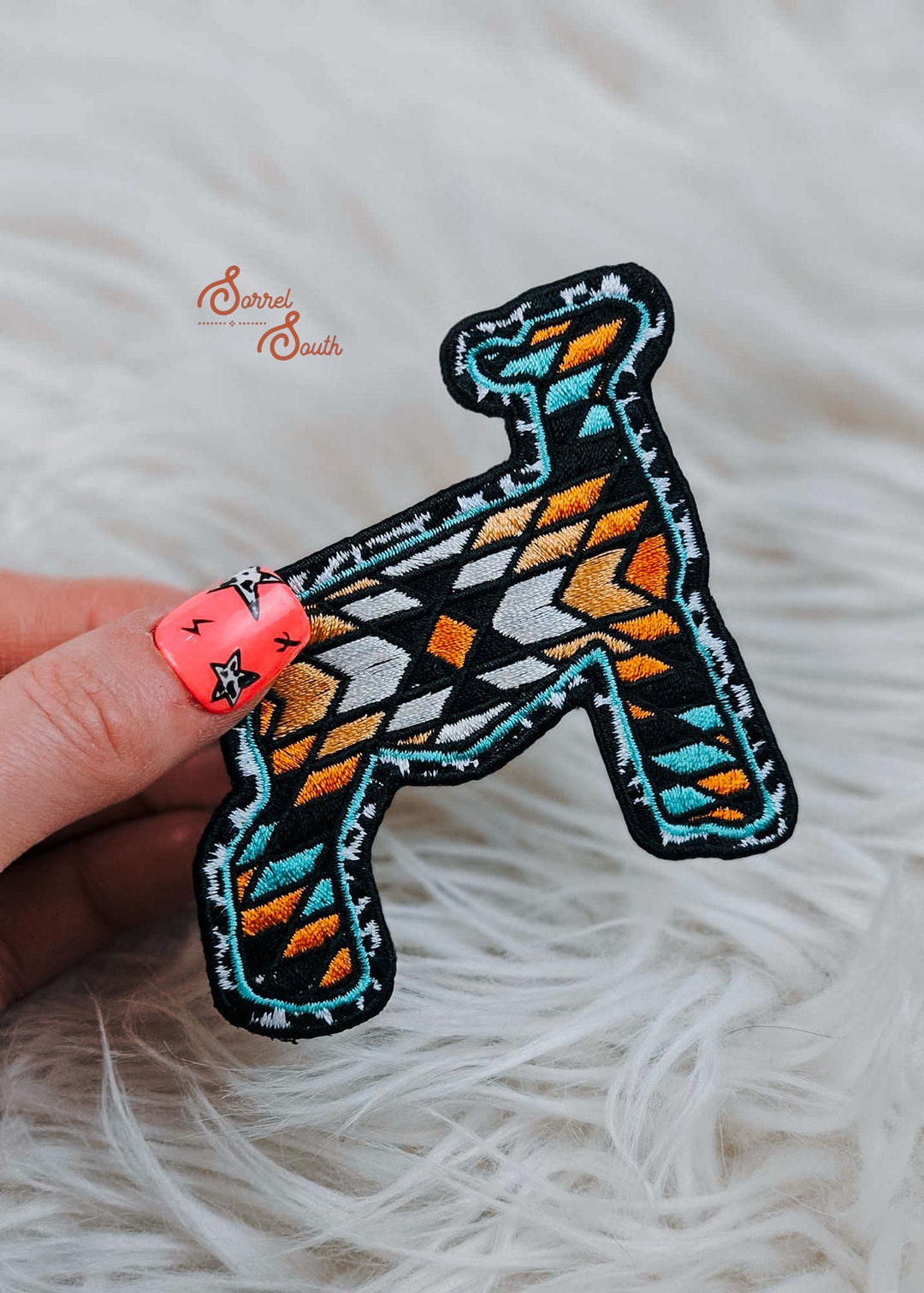 Aztec Show Lamb Iron on Heat Adhesive Embroidered Patch, Western ...