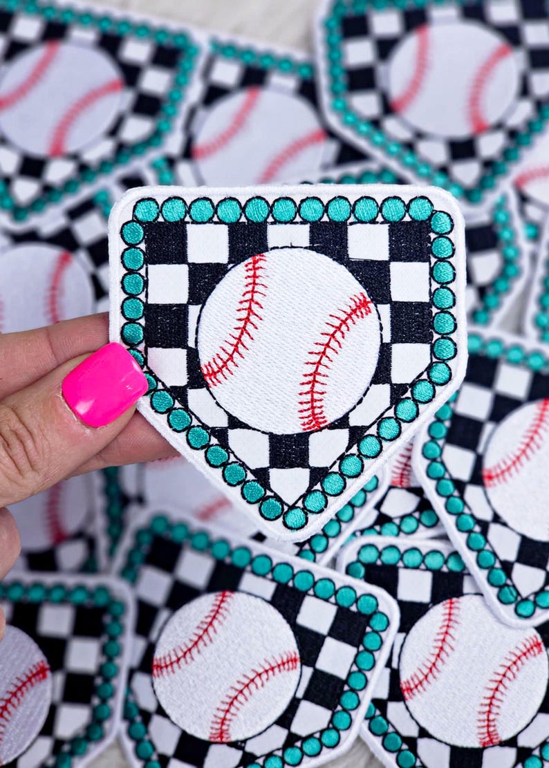 Baseball Checkered Base Patch, Football, Sports, Trending Patches ...