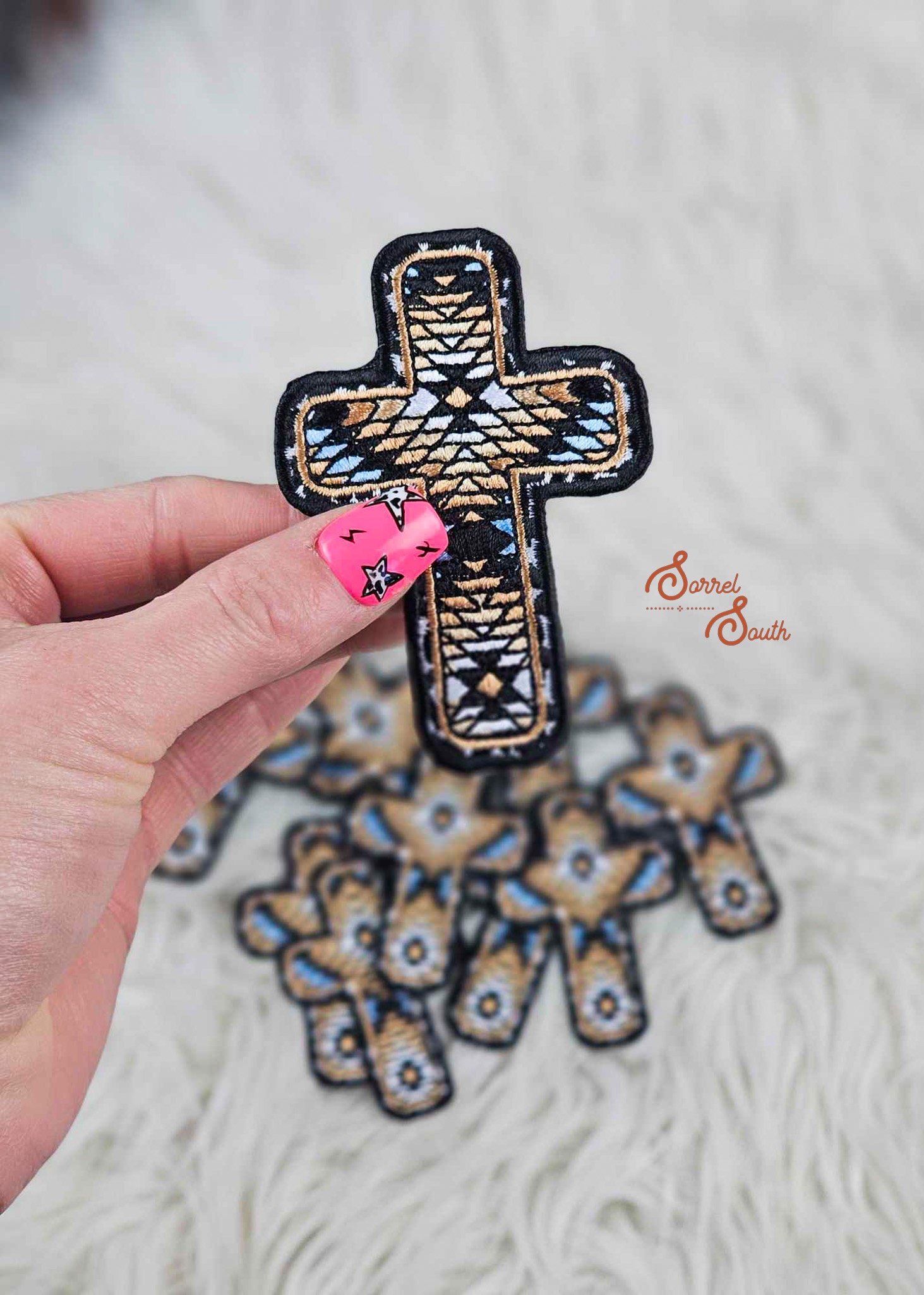 Aztec Cross Iron on Heat Adhesive Embroidered Patch, Western, Cowgirl ...