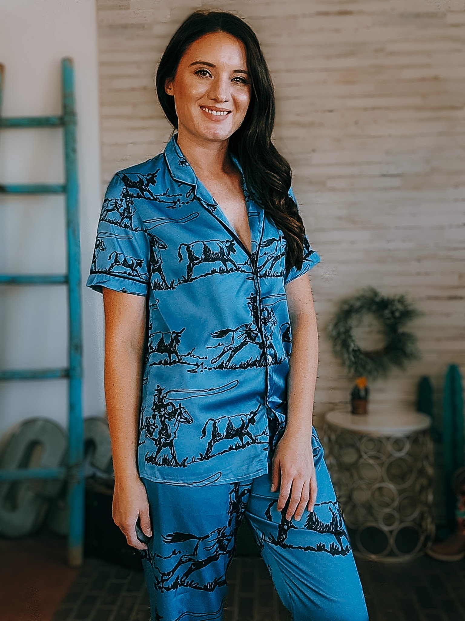 Indigo Blue Ranch Roper Women's Western Pajama Set, Cowgirl, Pj's ...