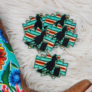 Iron on Heat Adhesive Embroidered Patch, Barrel Racer, Western, Cowgirl ...