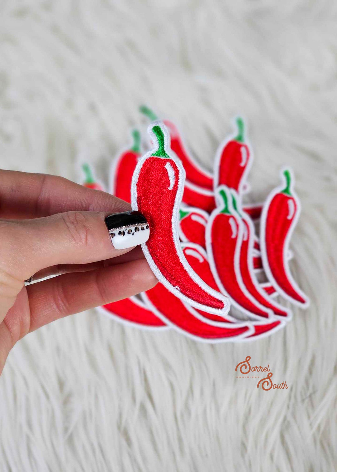 Spicy Red Chile Pepper Iron on Heat Adhesive Embroidered Patch, Western ...