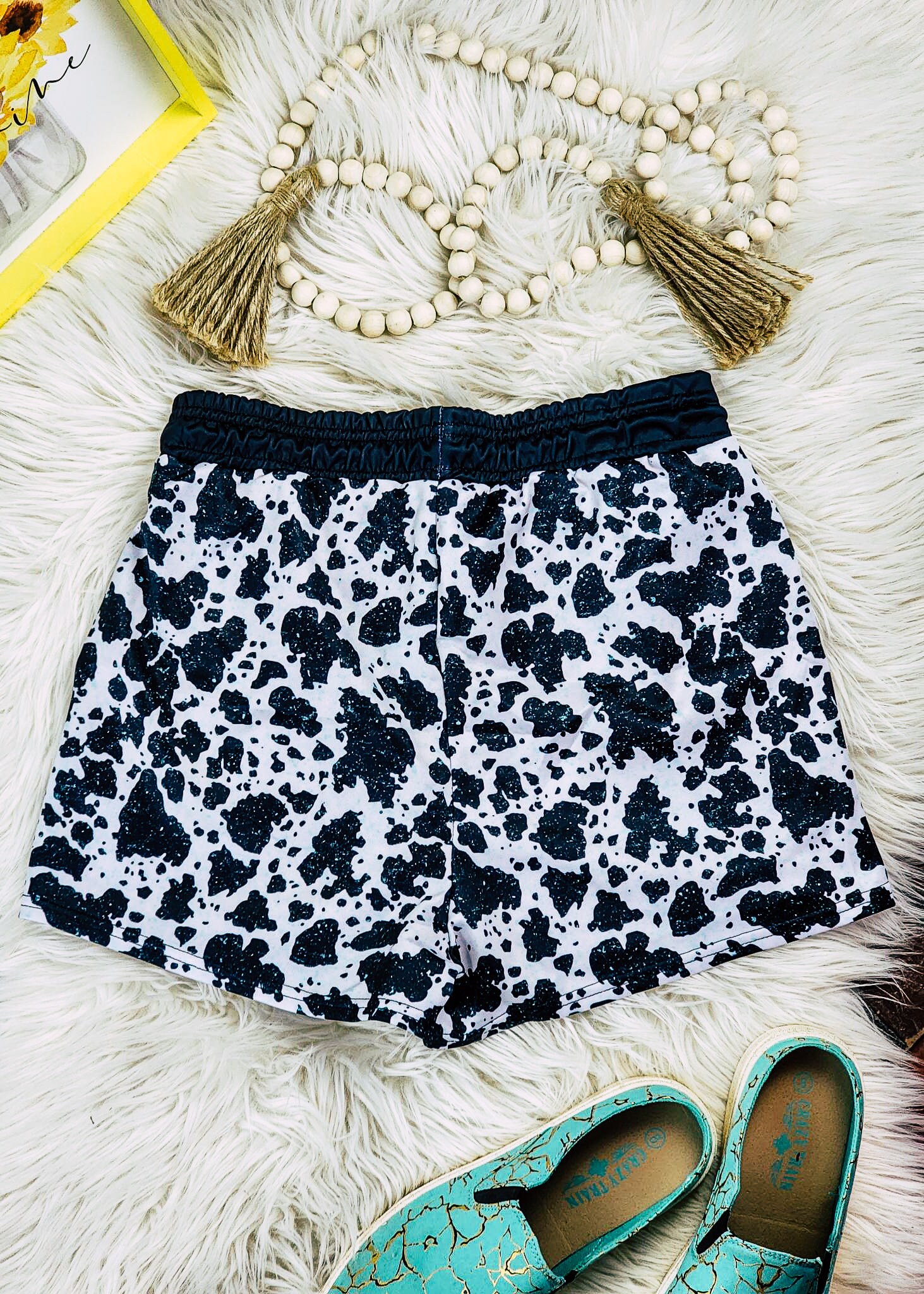 Cowprint Women's Drawstring Shorts - Etsy