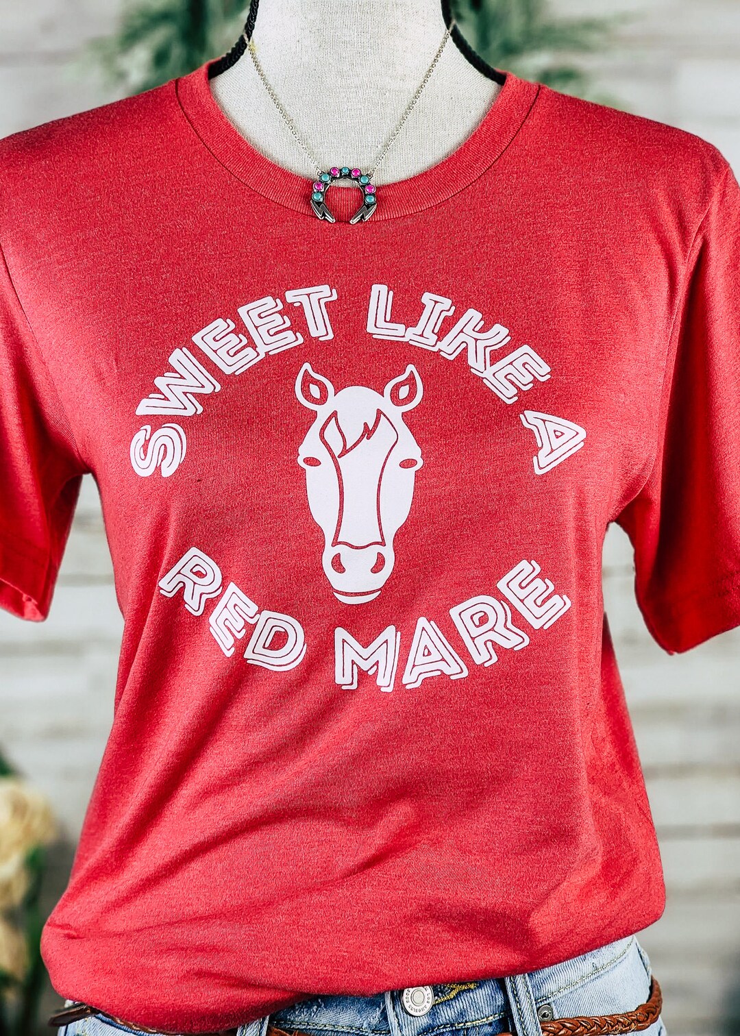 Heather Red Sweet Like A Red Mare Graphic Tee, Bella Canvas Tee, Horse ...