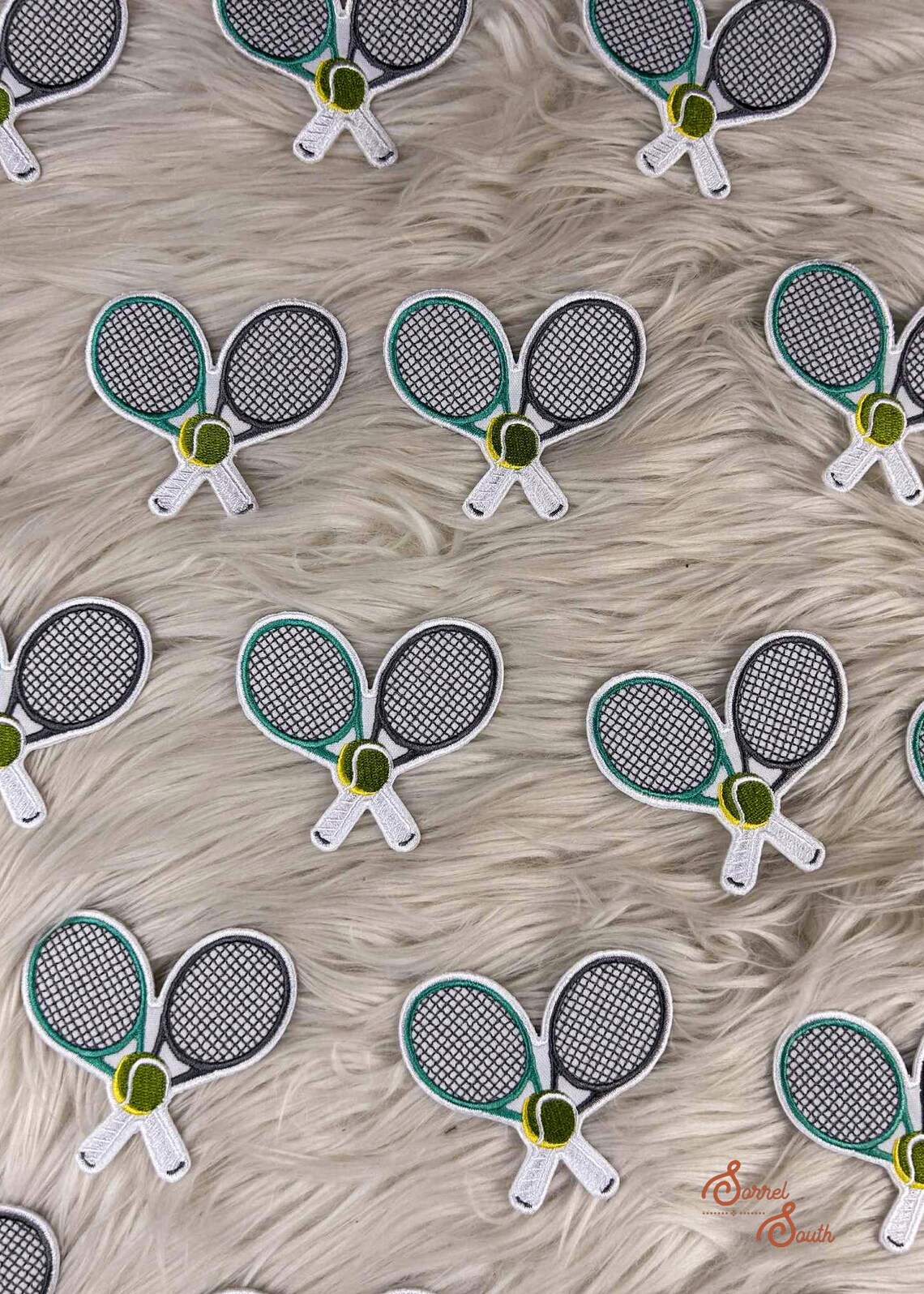 Tennis Racket Iron on Heat Adhesive Embroidered Patch, Sports Patch ...