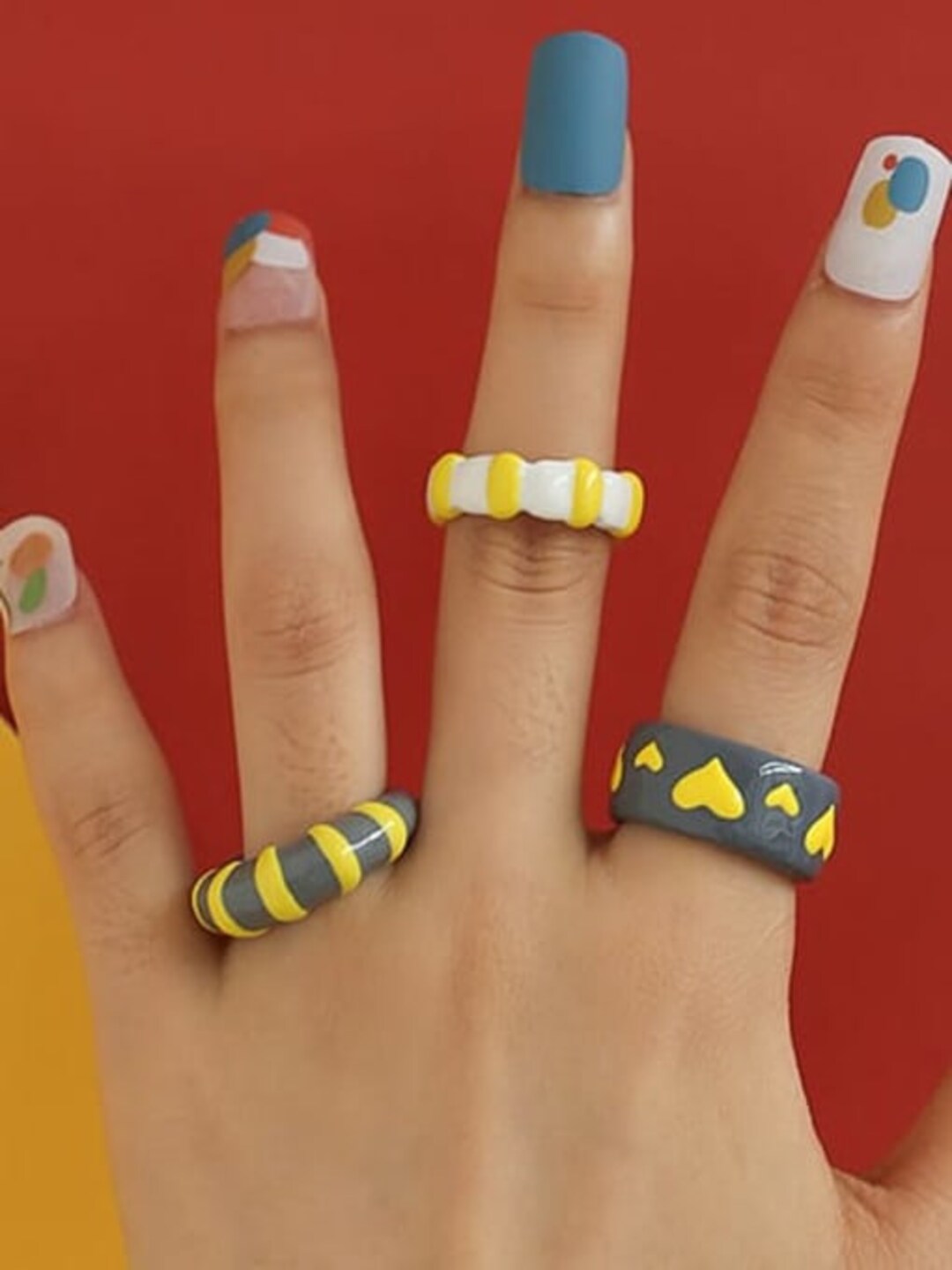 Enamel Rings, Fun Ring, Ring for Women, Stackable Ring, Enamel Ring ...