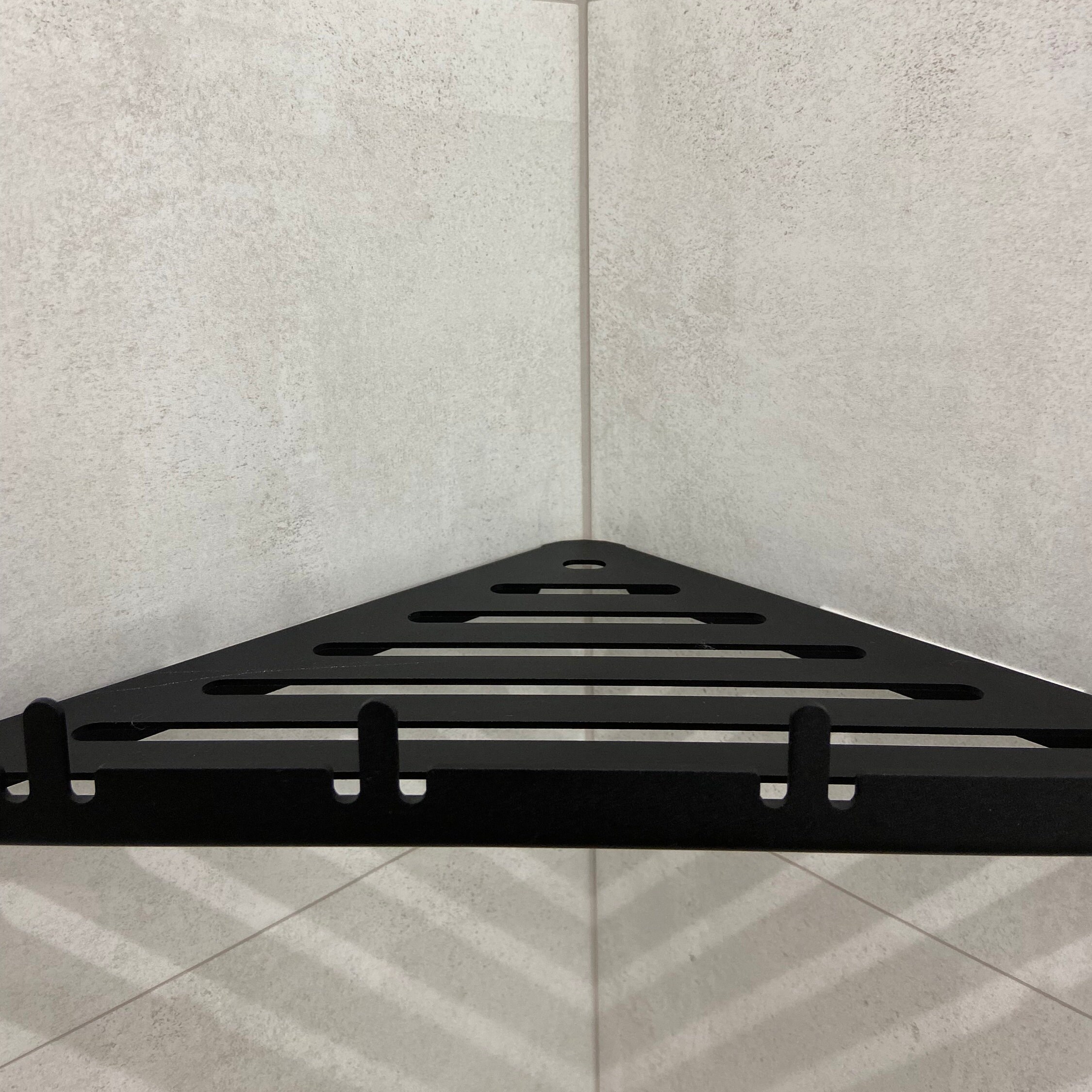 Black Metal Corner Shower Shelf, Wall Organizer - Etsy