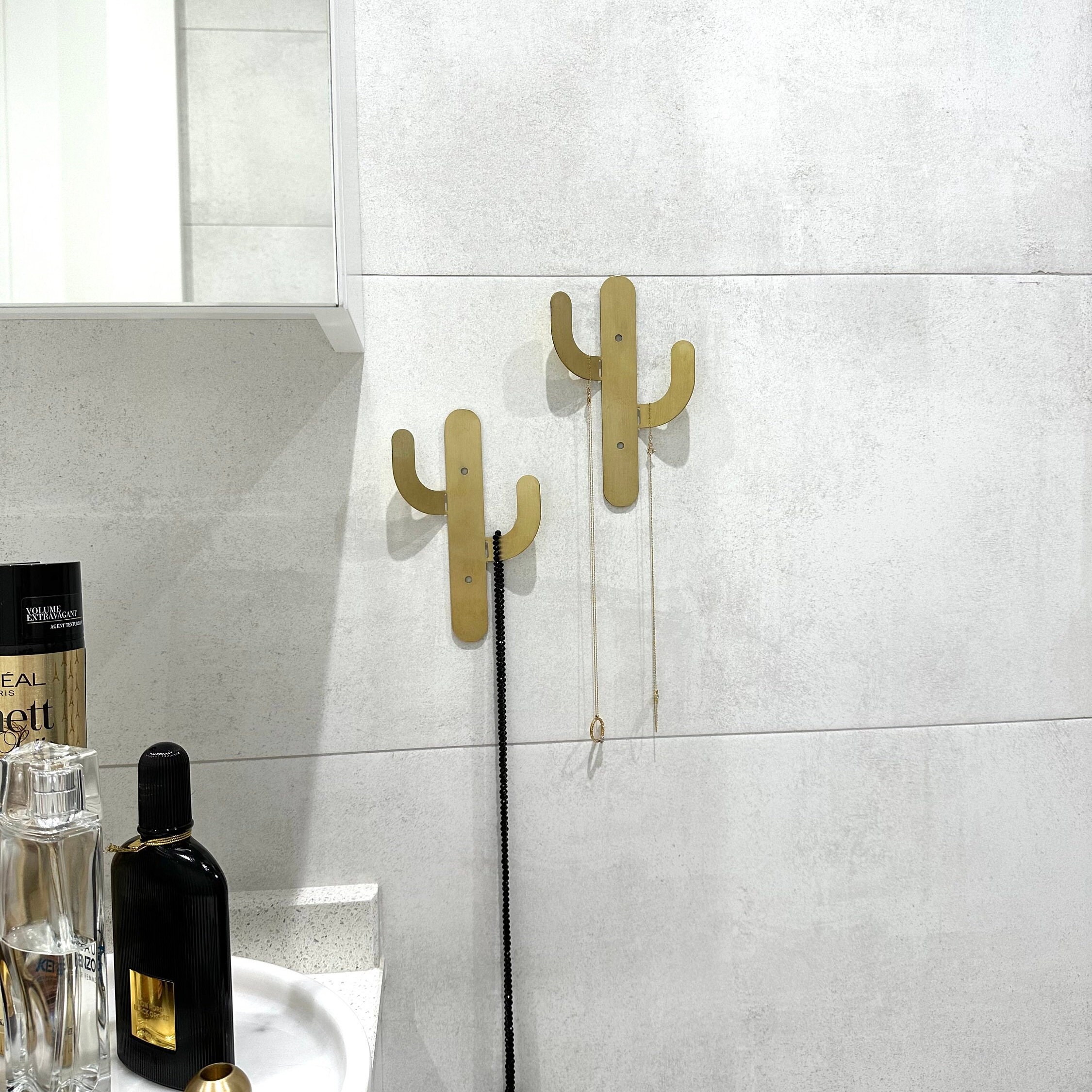 Decorative Brass Hook, Brass Wall Hanger for Jewelry, Brass Cactus Wall ...
