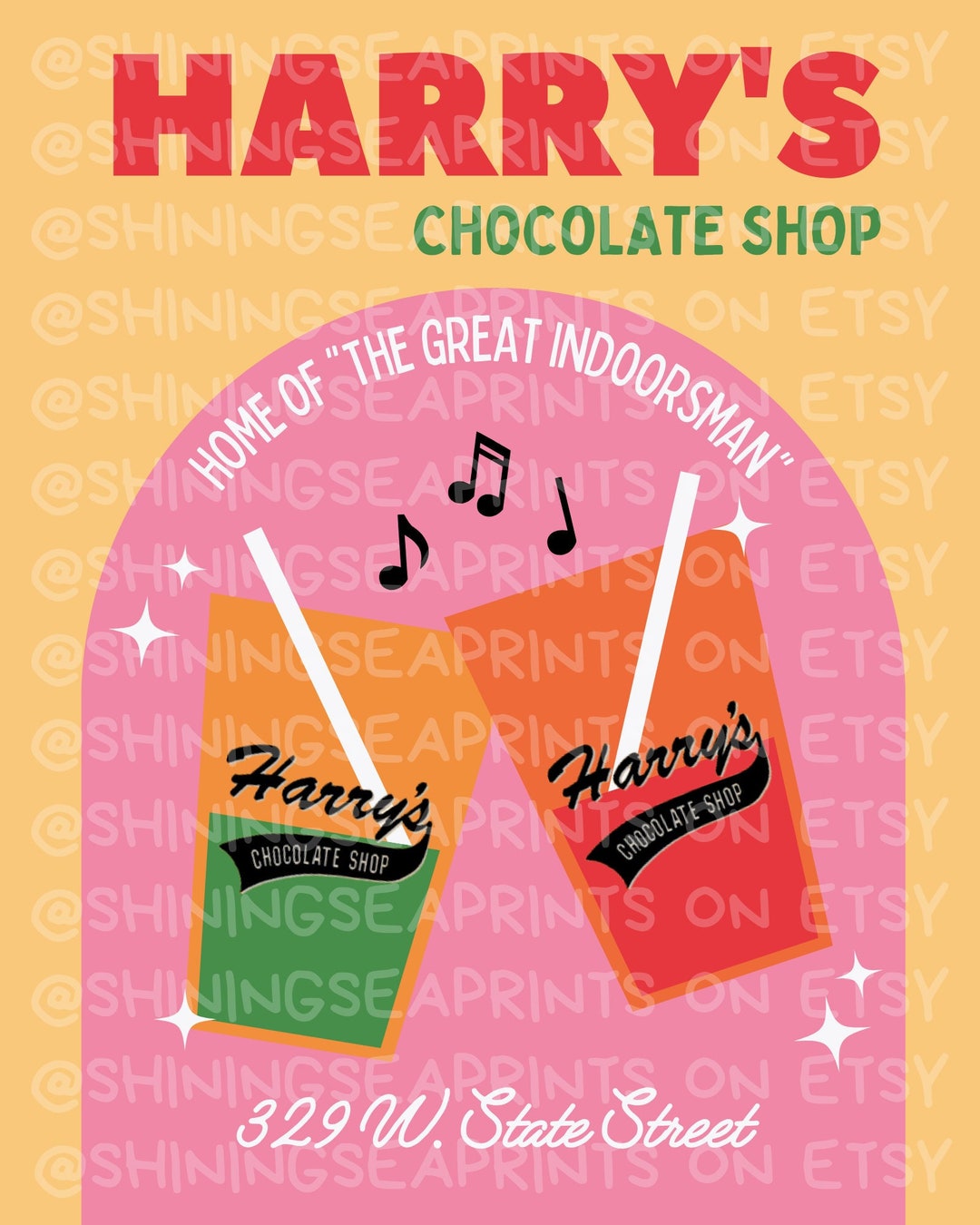 Purdue Print | Harry’s Chocolate Shop - Etsy