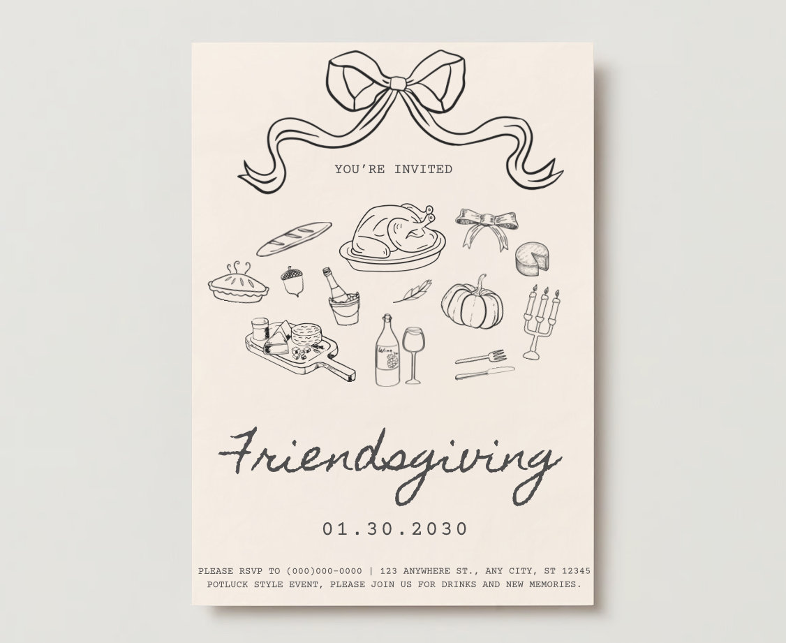 Friendsgiving Invitation Digital-editable-template - Etsy