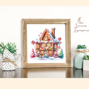Watercolor Gingerbread House, Winter Holiday Digital Art, Candy Png Svg ...