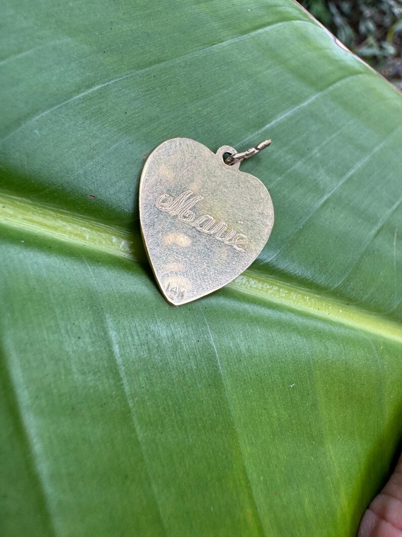 Vintage 14k Solid Gold Unique Engine Turned Heart - Etsy