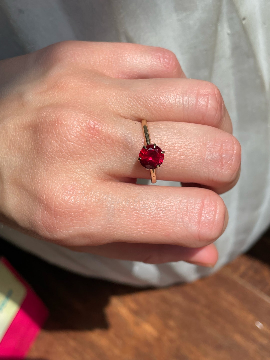 Vintage 10k Solid Gold echten Rubin Ring - Etsy.de
